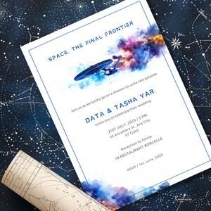 Wedding Invitation Template, Star Trek Wedding, Science Fiction Wedding ...