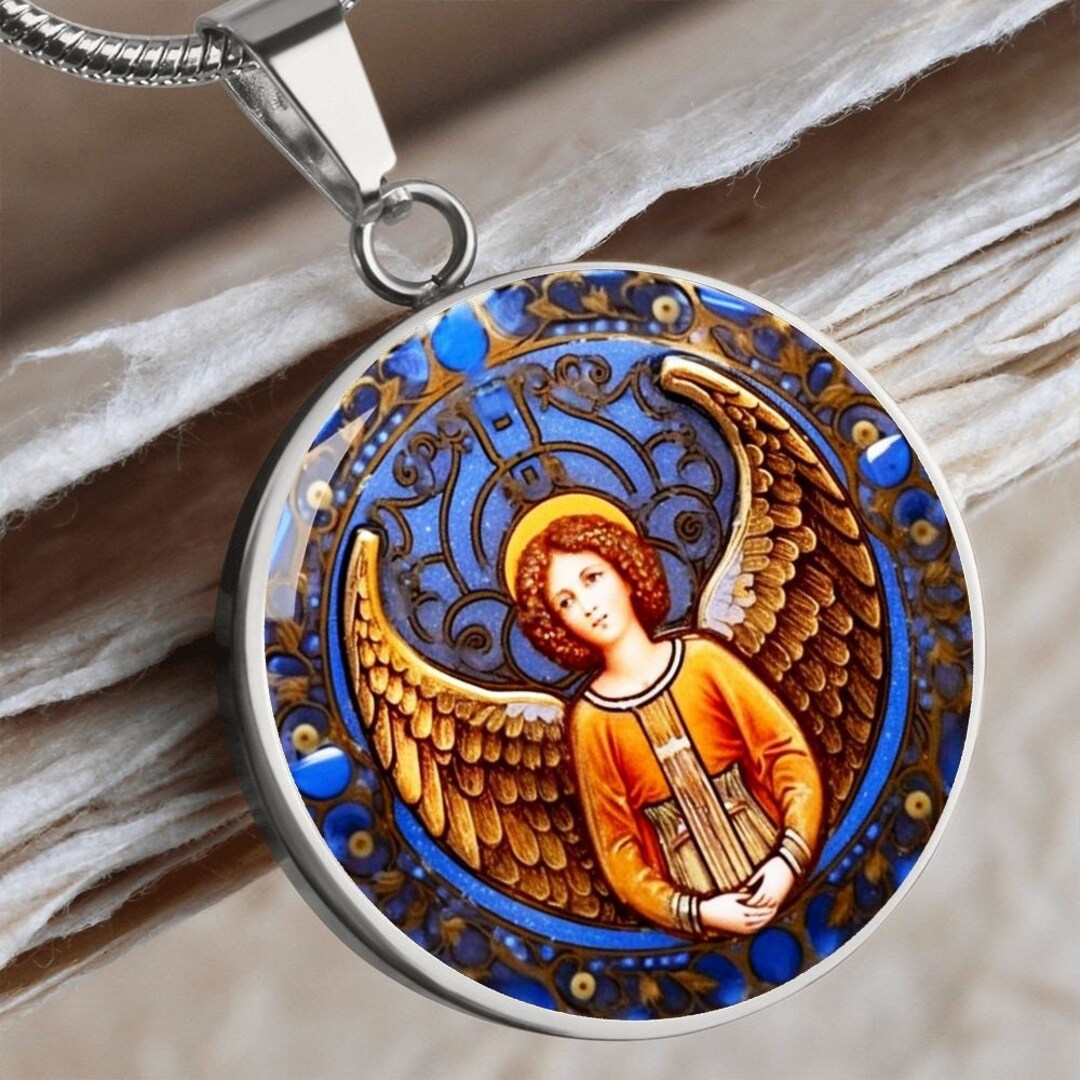 Angel Necklace, Angel Jewelry, Antique Style Pendant, Guardian Angel ...