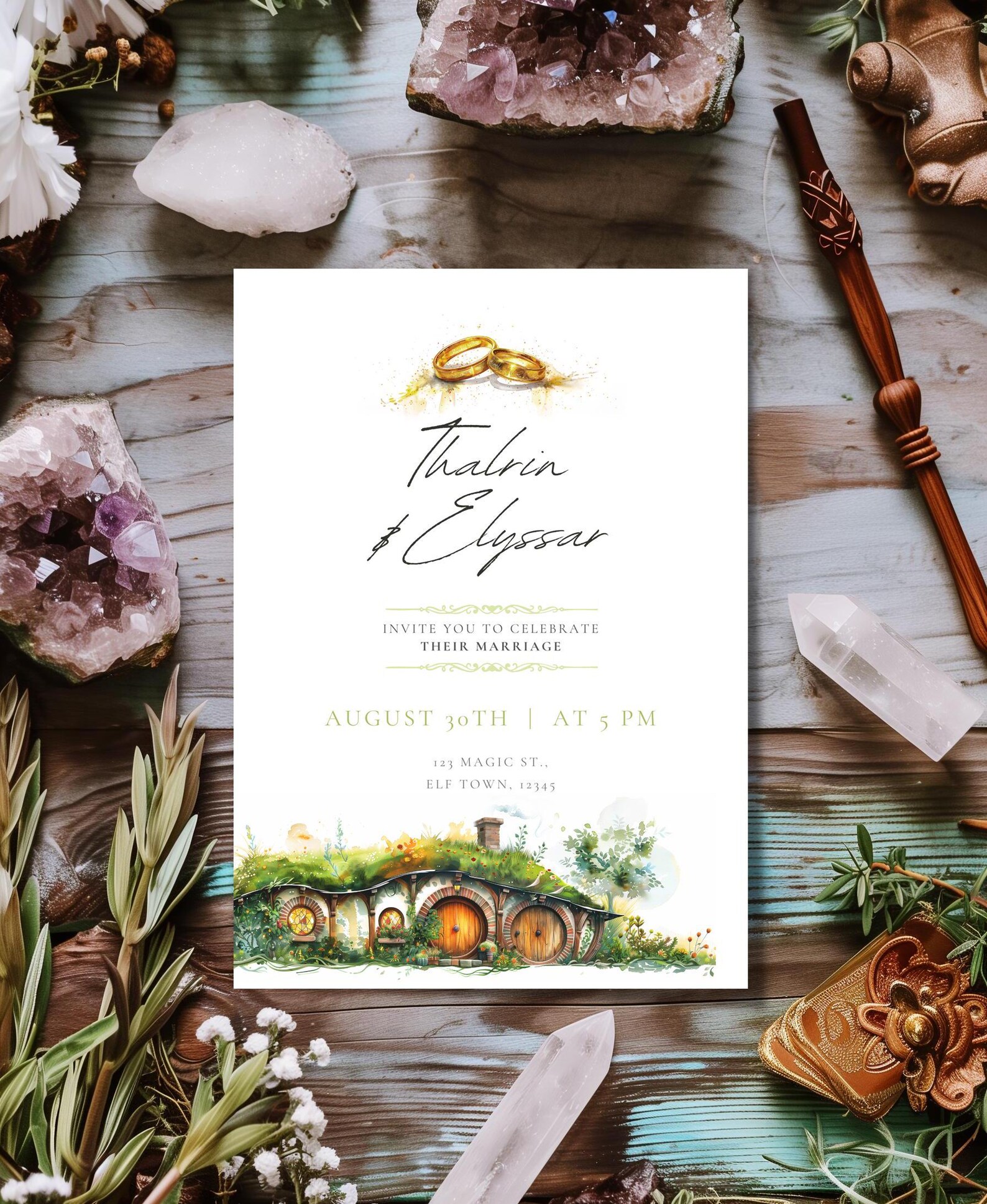 Fantasy Wedding, Wedding Invitation Template, Customized Wedding ...