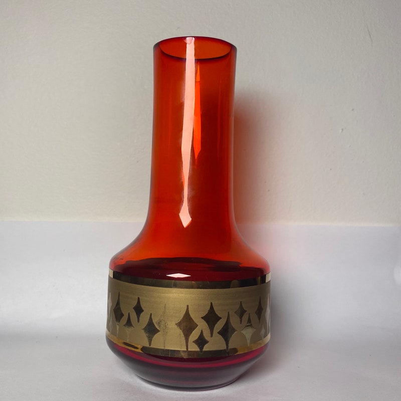 Gold Glass Vase Etsy 7558