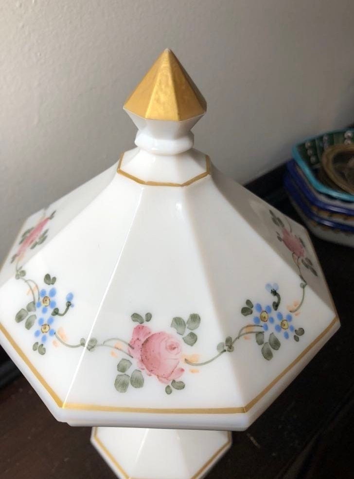 Candy Dish | Westmoreland Milk Glass Lidded | Octagon Shaped | Vintage ...