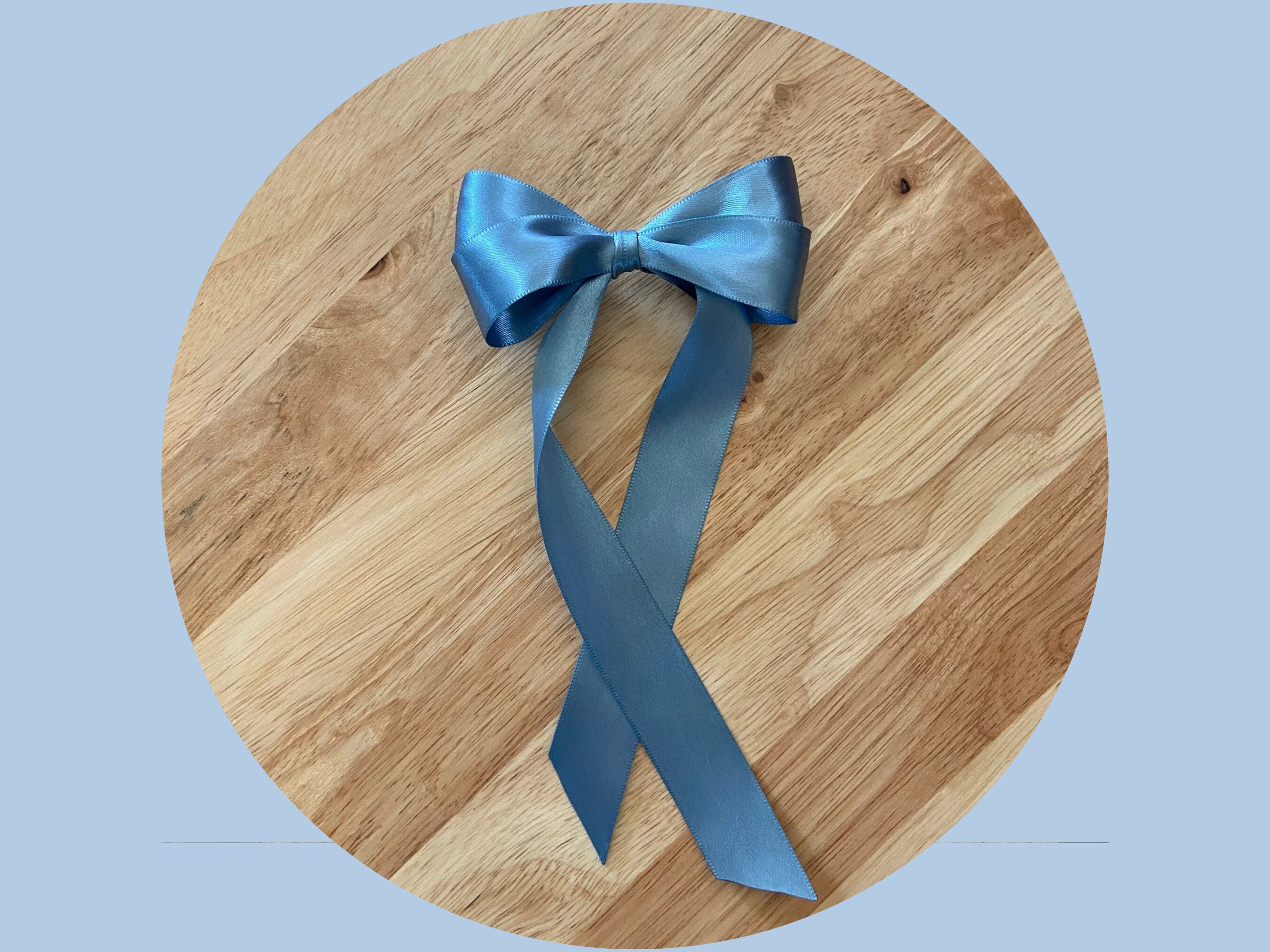 Long Tail Satin Hair Bow, Dusty Blue Satin Hair Bow, Flower Girl Hair ...