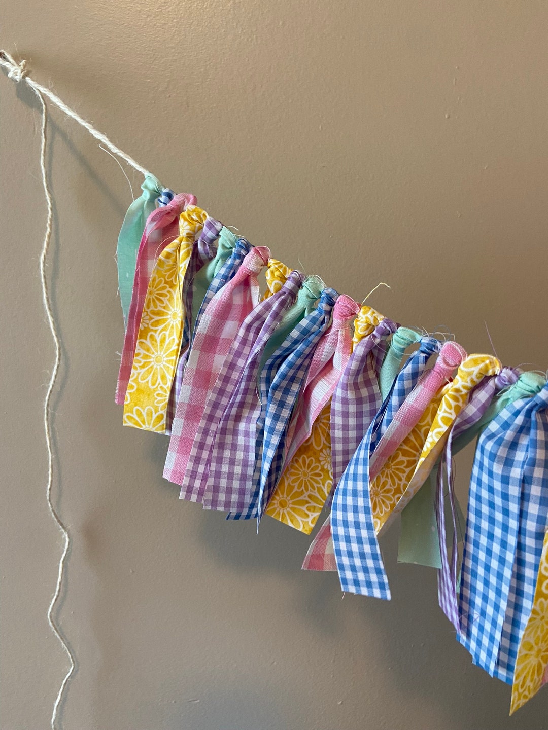 Spring Pastel Garland, Spring Garland, Fabric Garland, Easter ...
