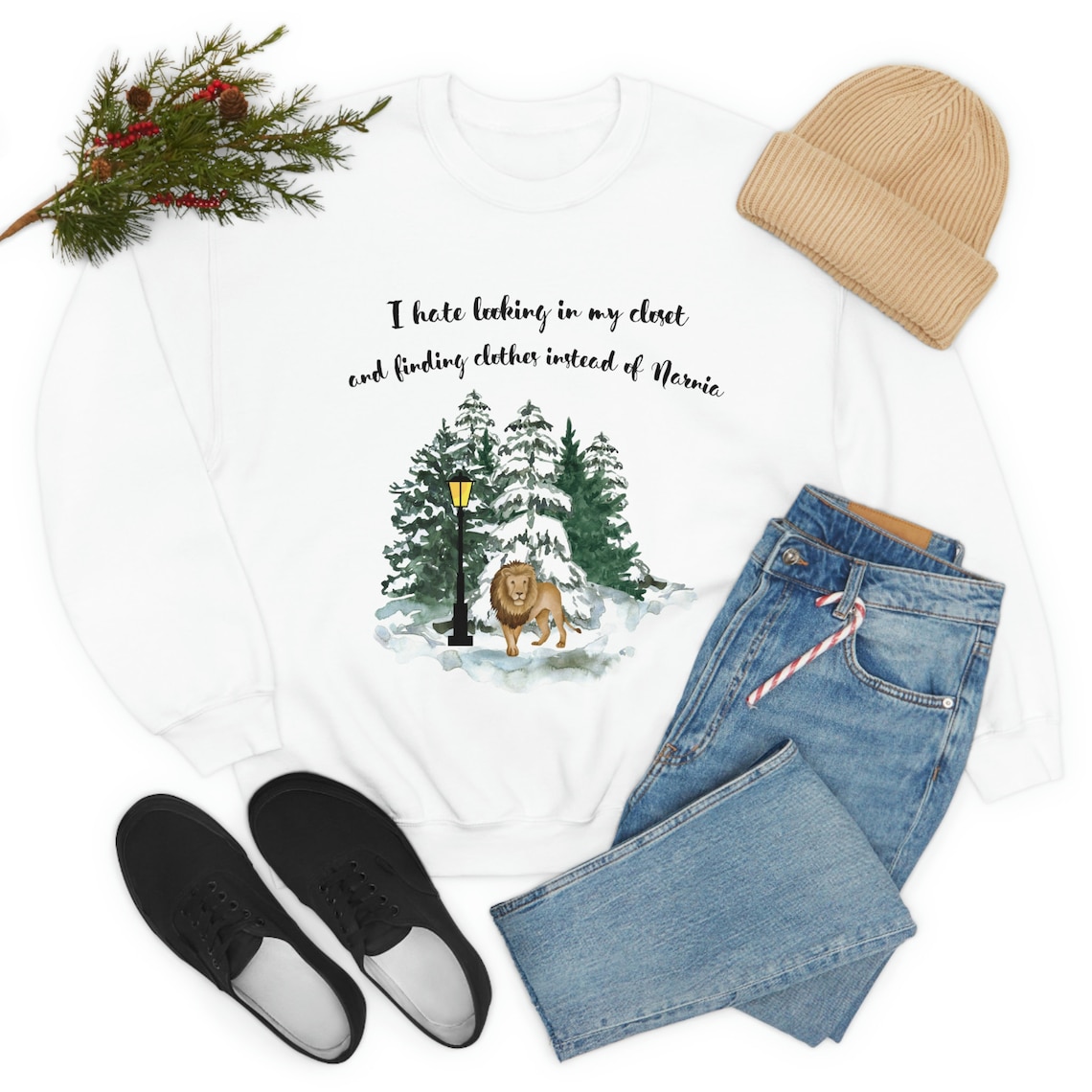 Narnia Sweatshirt the Lion, the Witch and the Wardrobe Aslan C.S ...