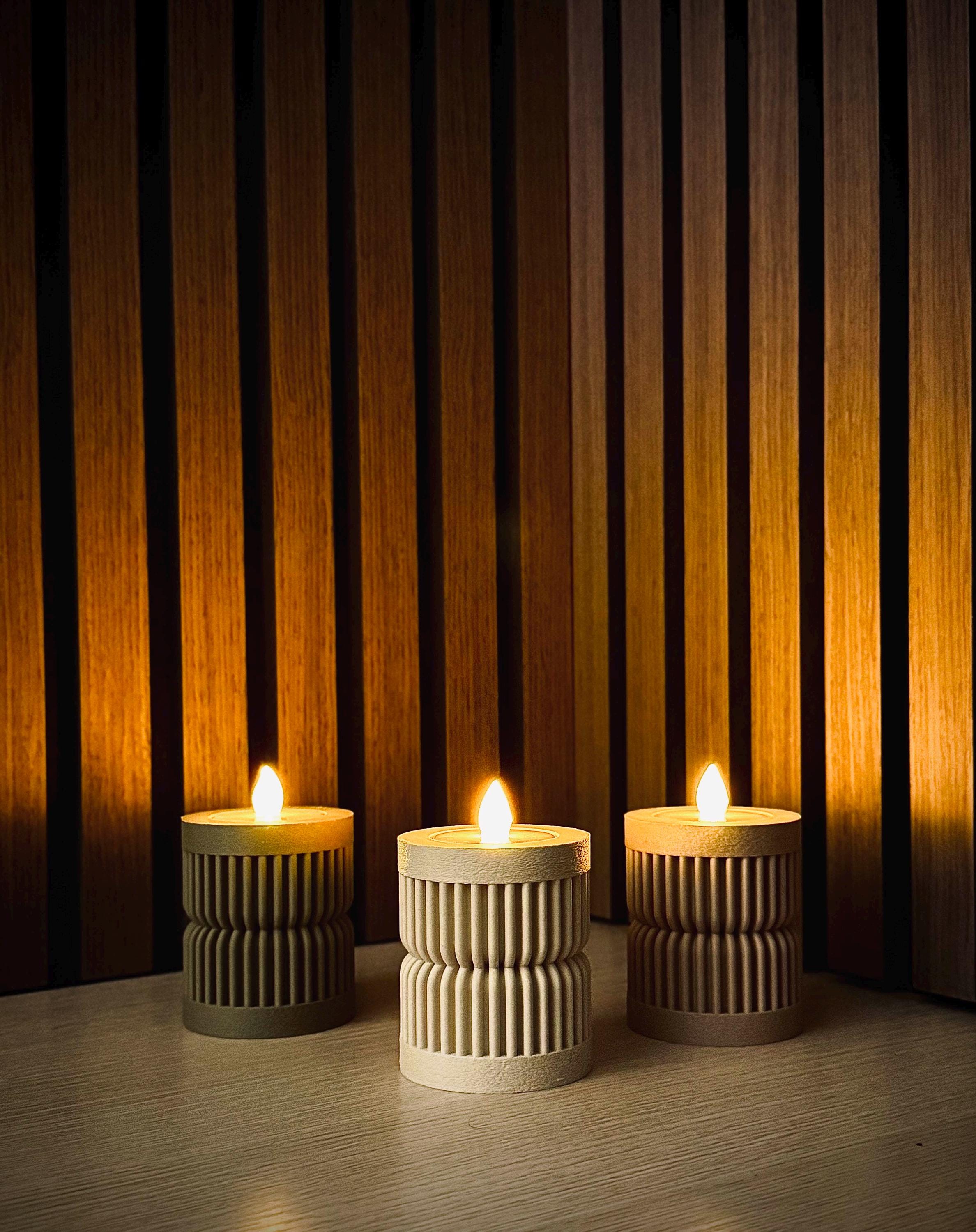 3D Printed Wooden Tealight Holder | Minimalist Tealight | Wooden Decor ...