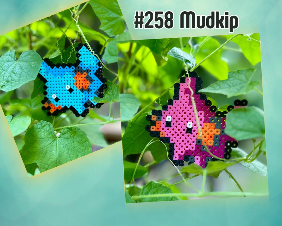 Mudkip Pokemon Retro Sprite Water Perler Keychain Magnet Pin Gift for ...