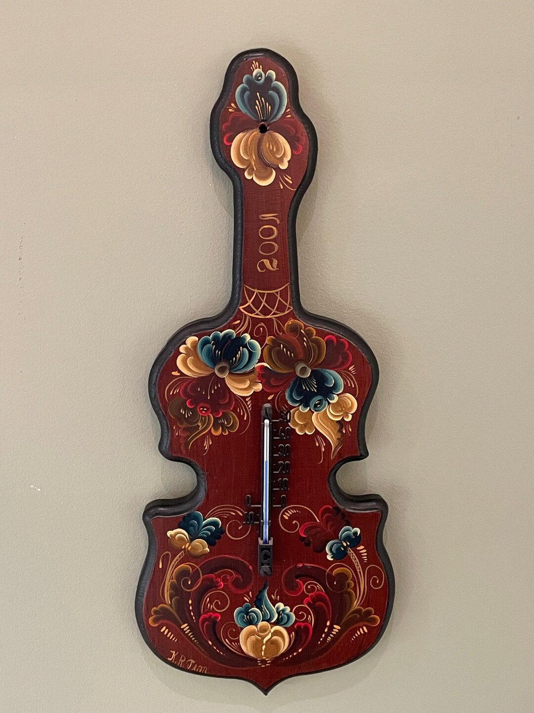 Rose-decorated Wall Thermometer - Vintage Style Home Decor - Etsy