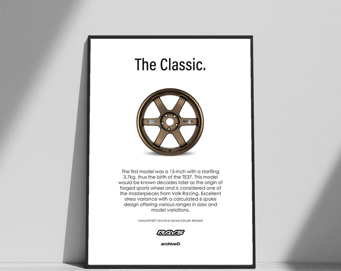 Volk Racing Rays TE37 JDM Authentic Car Poster Ad Artwork - Etsy