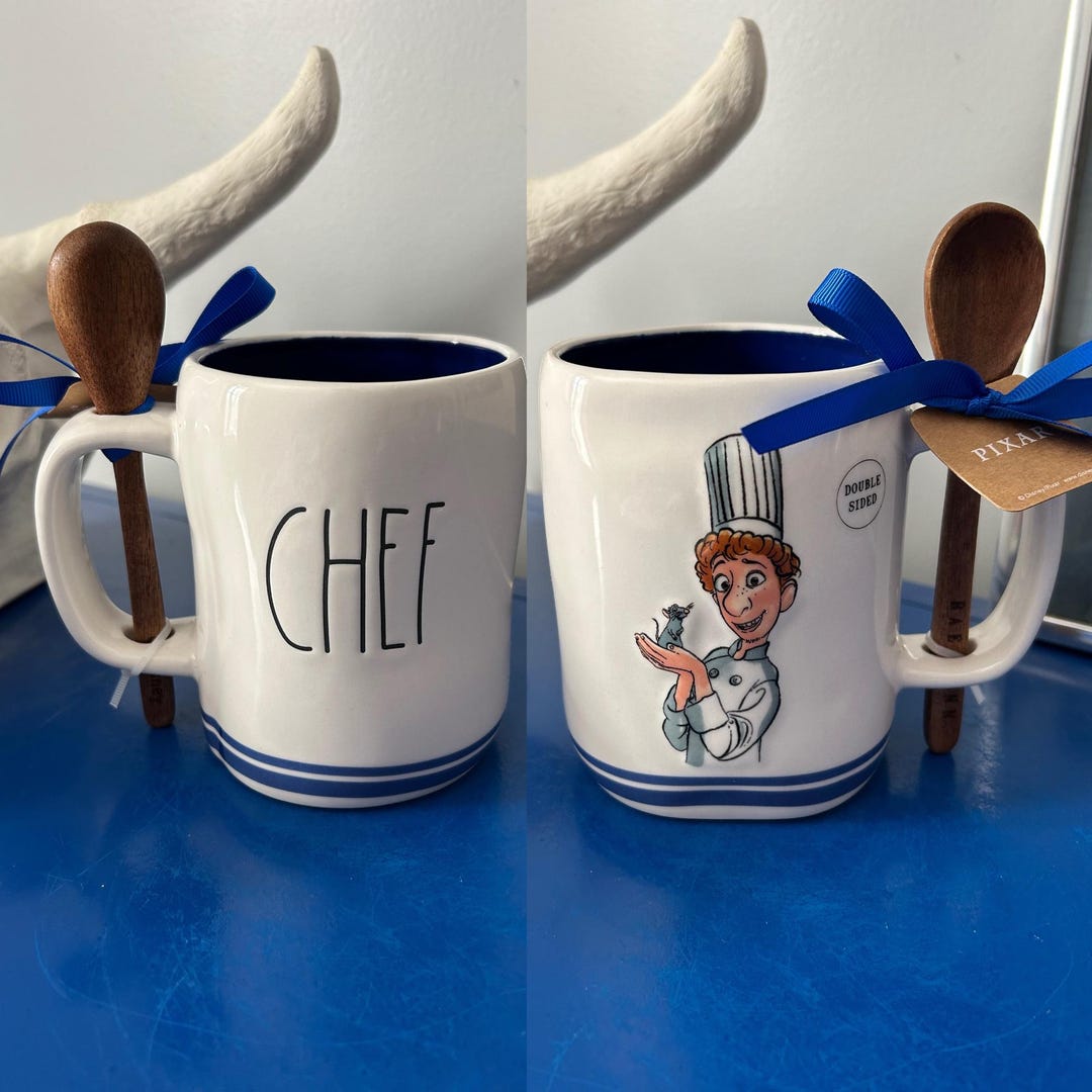 Rae Dunn Disney Pixar Ratatouille Alfredo Linguini Chef Double Sided ...