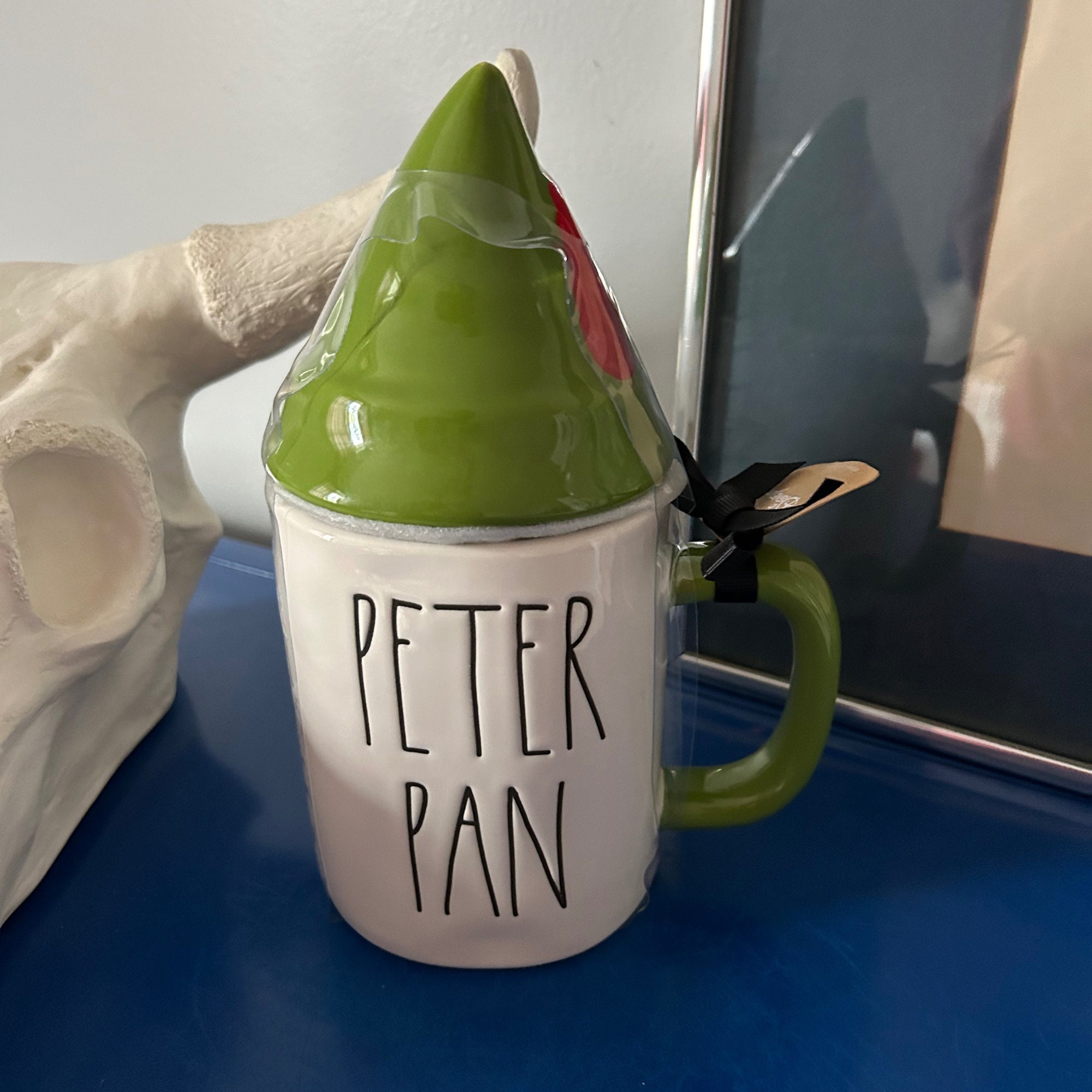 Disney Rae Dunn Peter Pan Double Sided Mug With Peter Pan’s Hat Topped Lid - Etsy