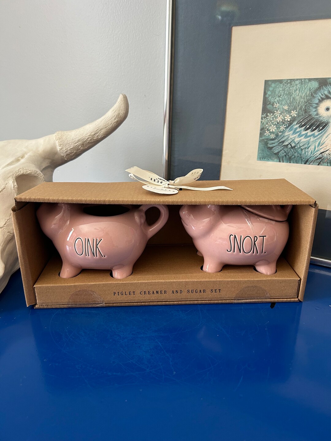 Rae Dunn Pink Pig Oink and Snort Cream and Sugar Boxed Set - Etsy