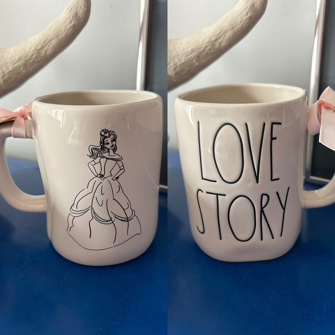 Rae Dunn Disney Beauty and the Beast Belle Love Story Double Sided Mug ...