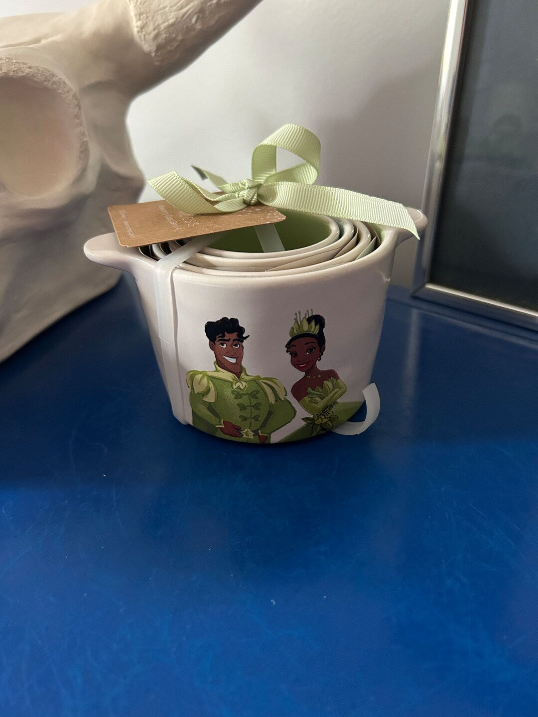 Rae Dunn Disney Princess and the Frog Tiana Prince Naveen Ray Measuring ...