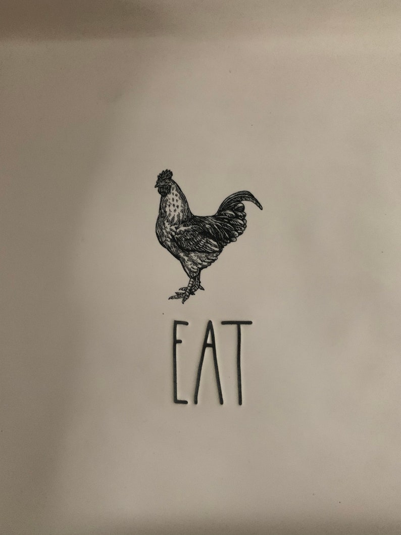 Rae Dunn eat Farm Line Rooster Chicken Platter - Etsy