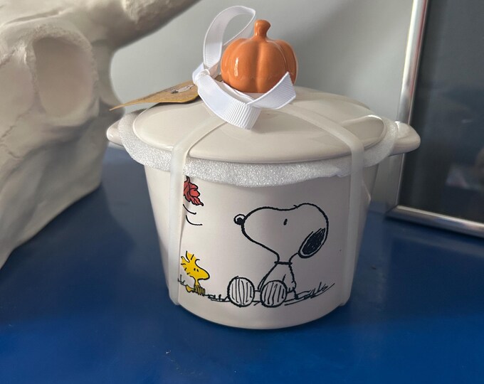 Rae Dunn Peanuts Snoopy Woodstock Pumpkin Give Thanks Thanksgiving Mini ...