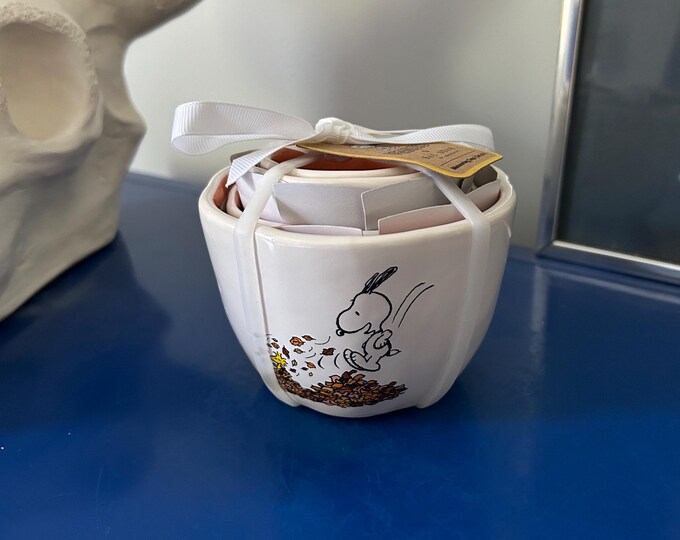Rae Dunn Peanuts Snoopy Woodstock Charlie Brown Fall Leaves Measuring ...