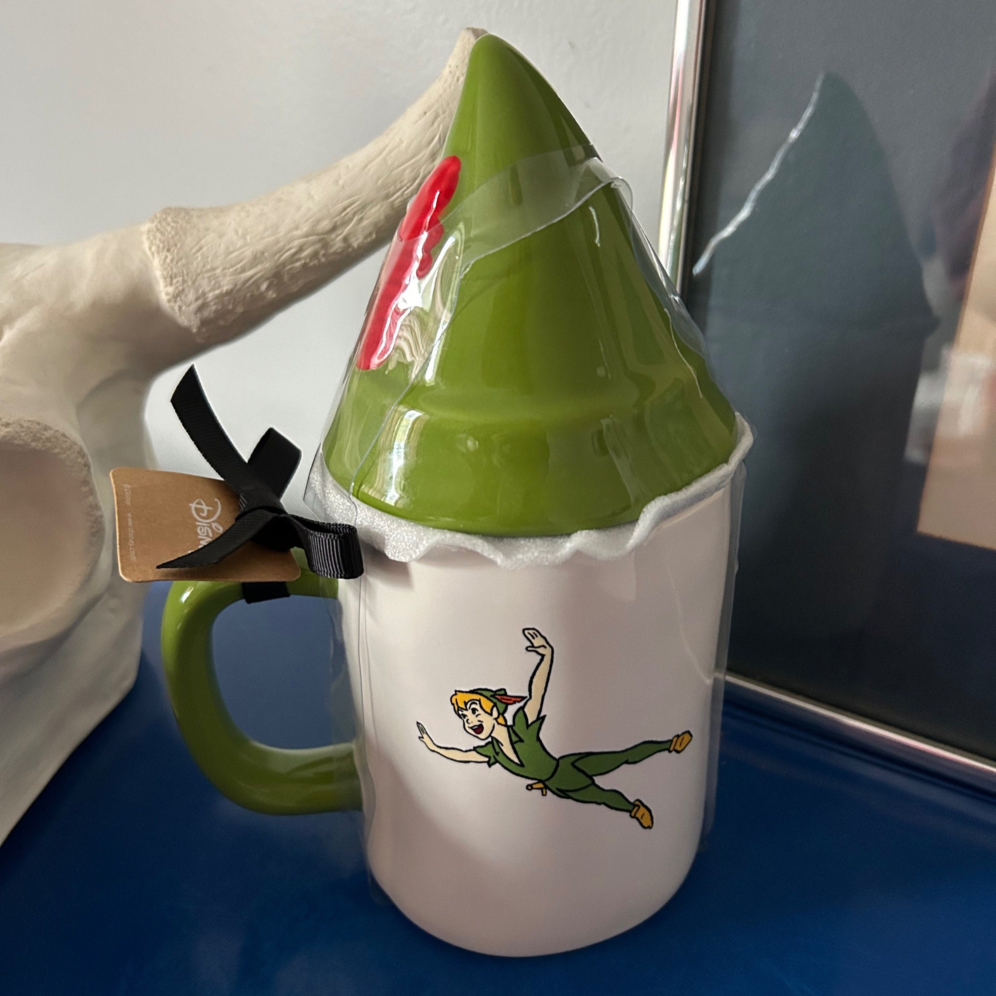 Disney Rae Dunn Peter Pan Double Sided Mug With Peter Pan’s Hat Topped Lid - Etsy