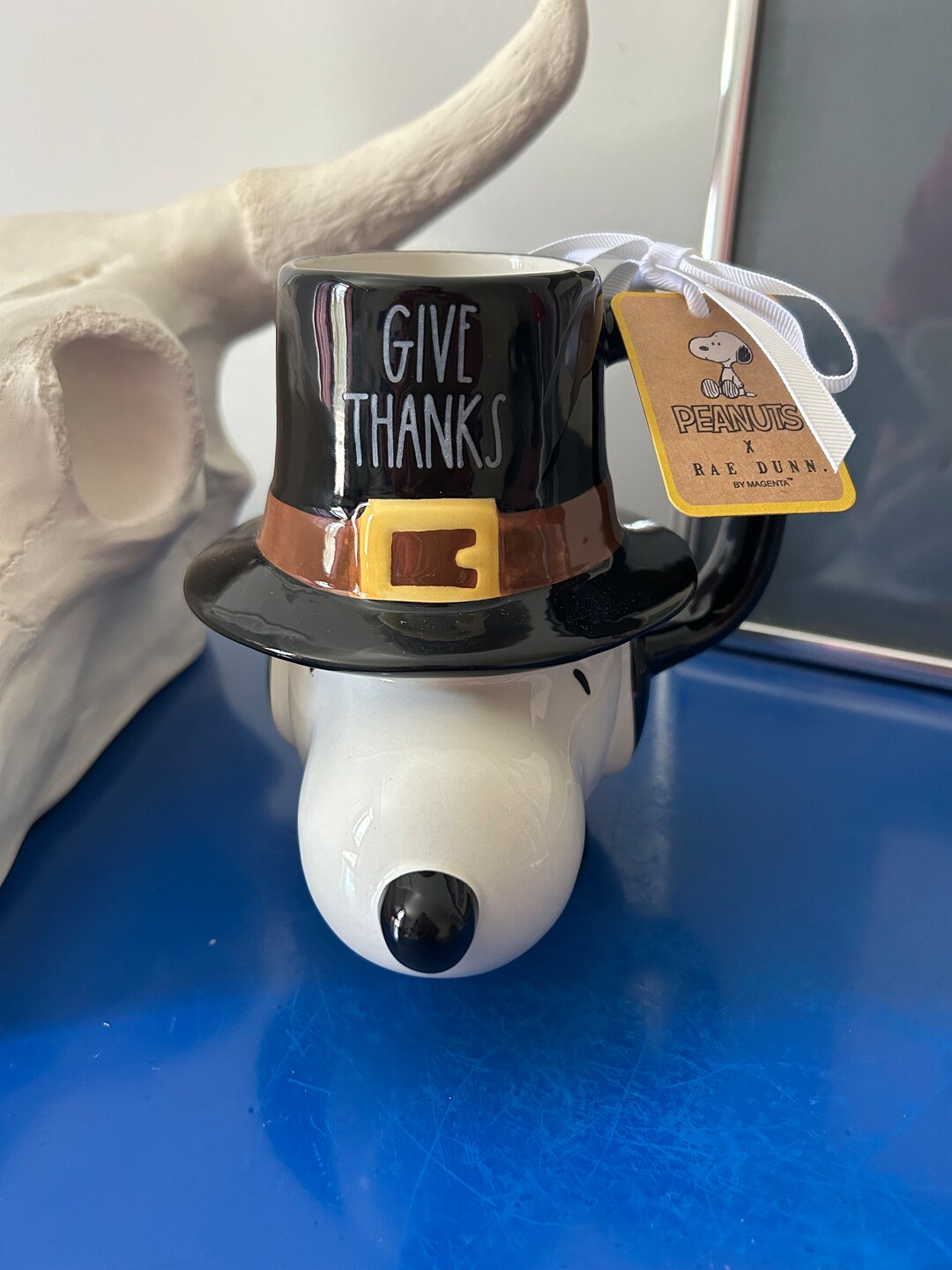 Rae Dunn Peanuts Snoopy Give Thanks Thanksgiving Snoopy Head With ...