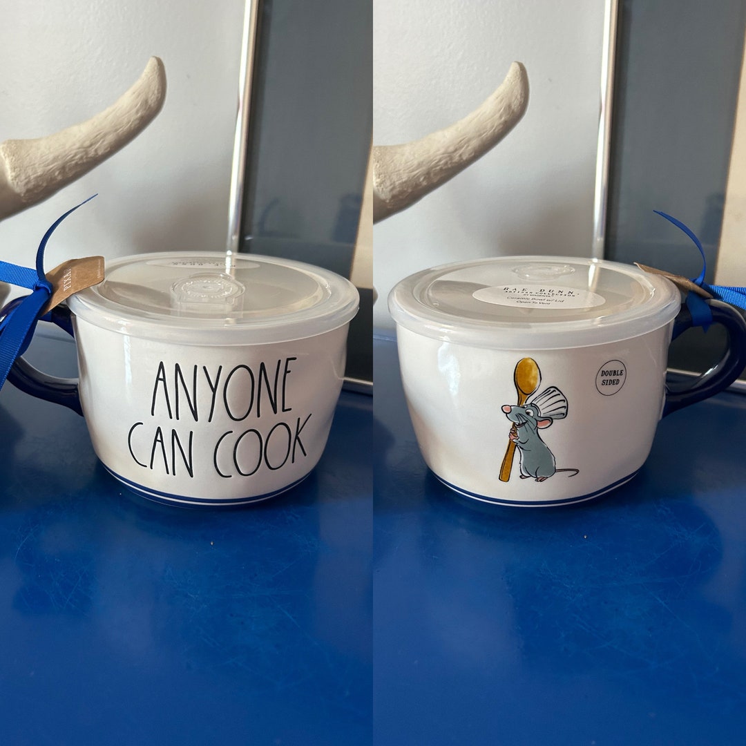 Rae Dunn Disney Pixar Ratatouille Remy Anyone Can Cook Double Sided ...