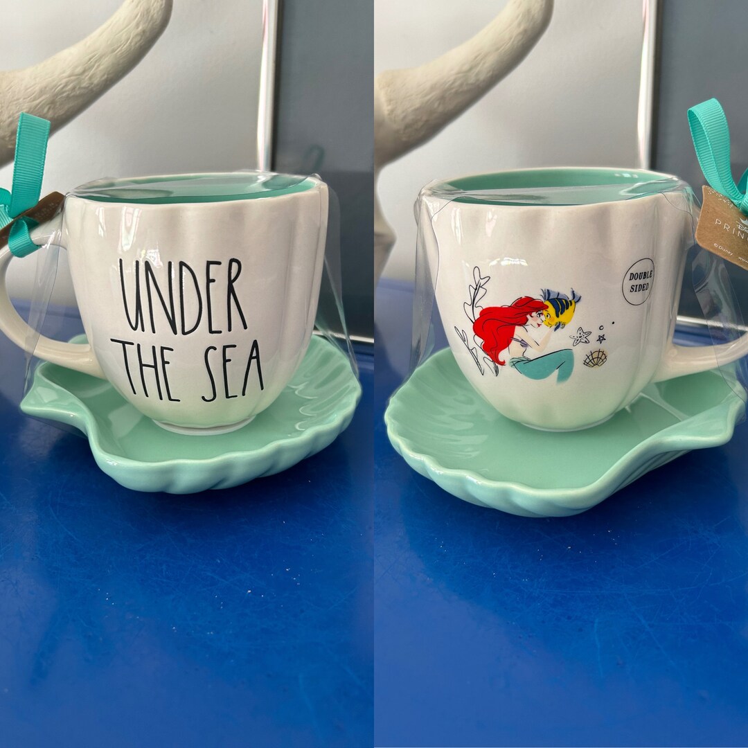 Rae Dunn Disney Little Mermaid Teal Ariel Under the Sea Cup and ...