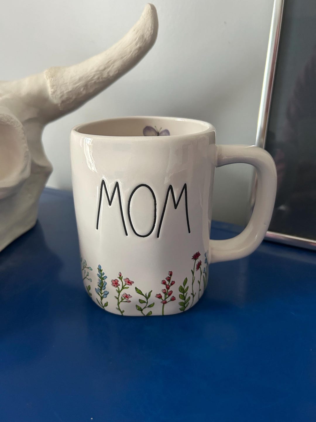 Rae Dunn White Floral Flowers With Butterfly Mom Mug - Etsy
