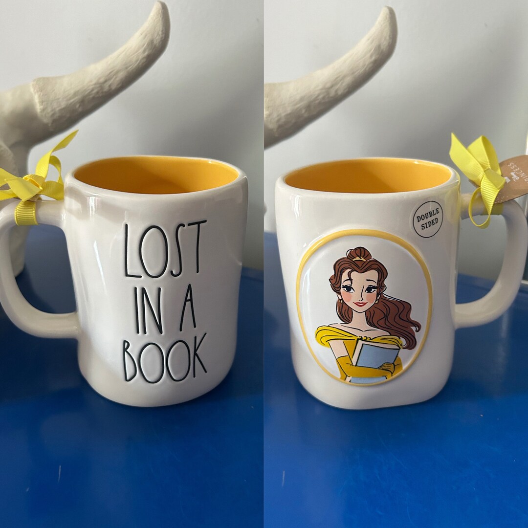 Rae Dunn Disney Beauty and the Beast Belle Lost in A Book Double Sided ...