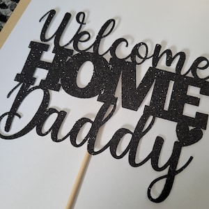 Welcome Home Cake Topper, Personalised Glitter Card - Etsy