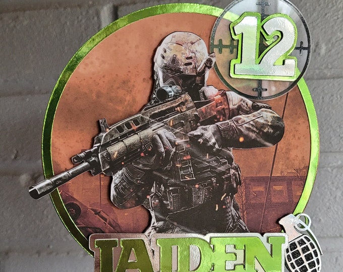 COD Call of Duty Cake Topper Personalised With Name and Age, Gaming ...