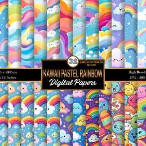 Rainbow Digital Paper | Rainbow Star Digital Paper | Rainbow Background ...