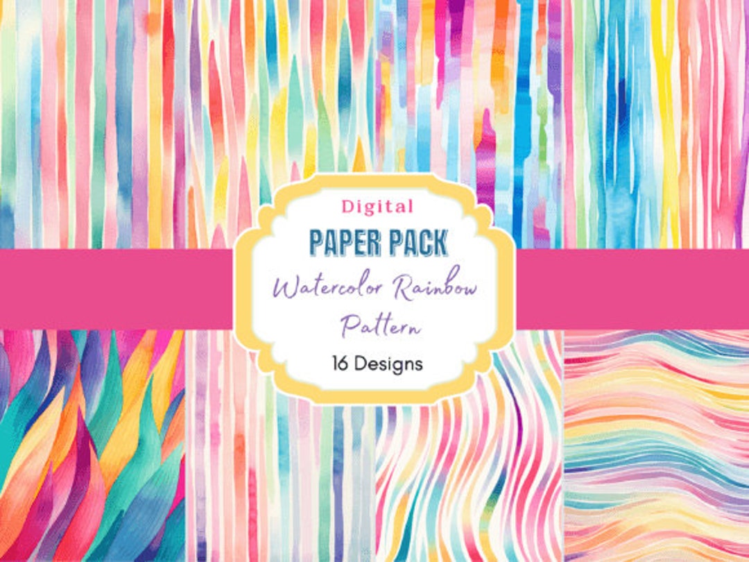 Rainbow Digital Paper | Rainbow Star Digital Paper | Rainbow Background ...