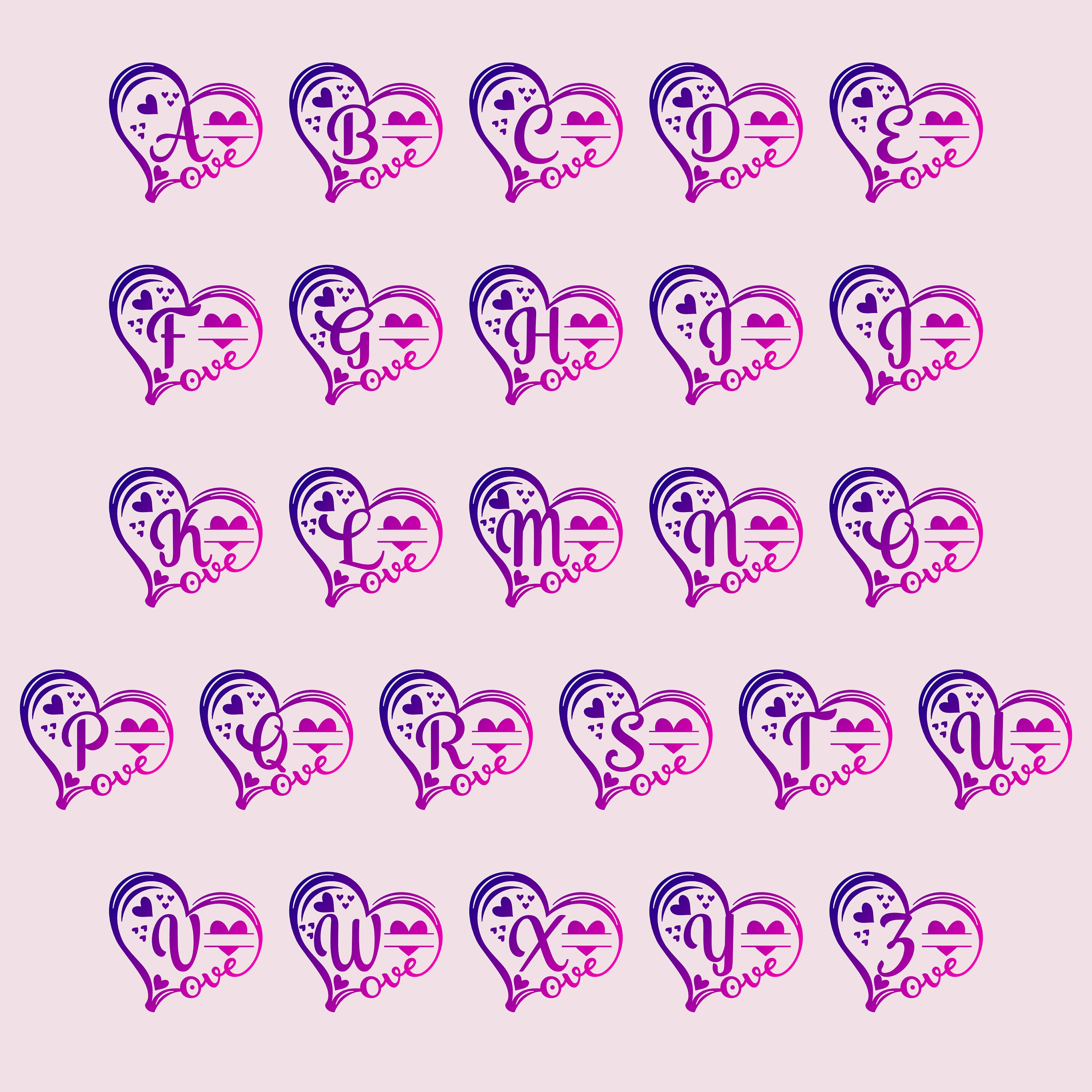 Love Monogram, Love Font Style, Love Font Symbol, Love Heart Font, Love ...