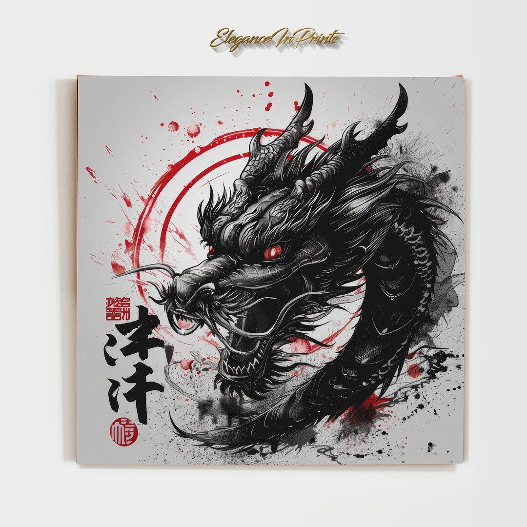 Dragon Painting, Dragon Wall Art, Chinese Dragon Painting, Japan Dragon ...