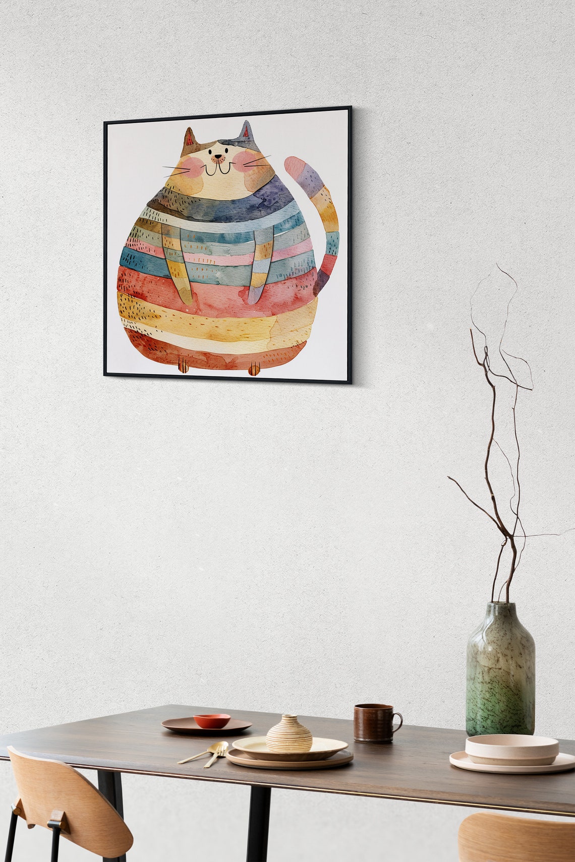 Cat Art Print, Cat Print, Cat Wall Art, Cat Wall Decor, Cat Wall ...