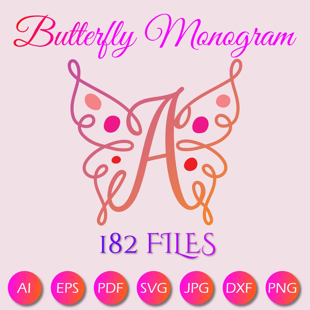Butterfly Monogram Font Butterfly Svg Butterfly Svg Bundle Butterfly ...