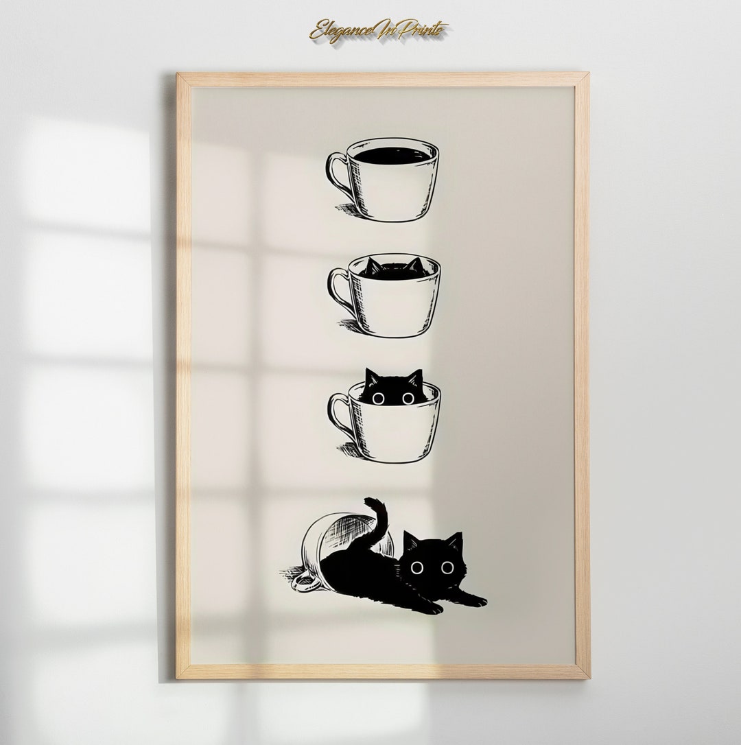 Cat Art Print, Cat Print, Cat Wall Art, Cat Wall Decor, Cat Wall ...