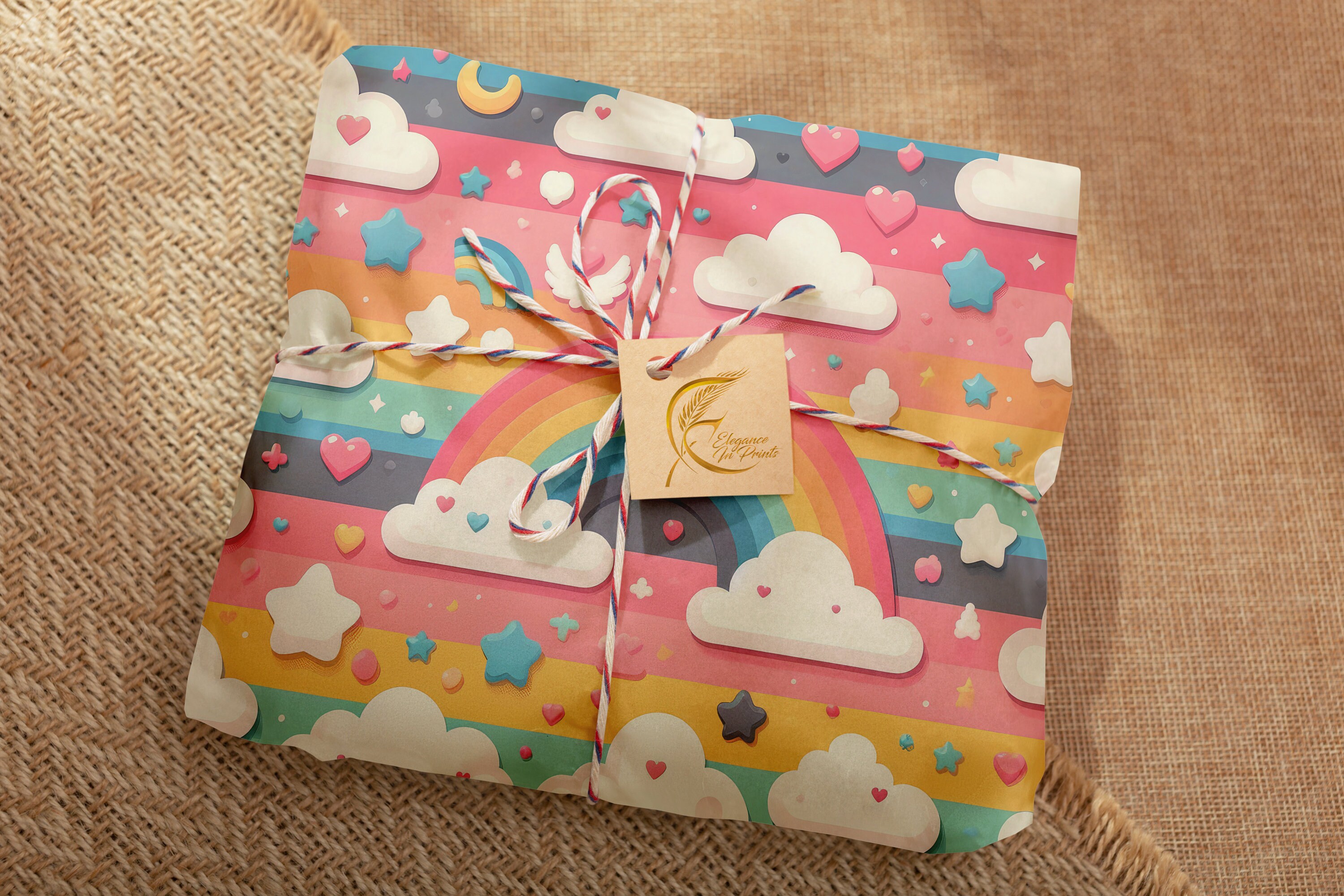 Rainbow Digital Paper, Rainbow Star Digital Paper, Rainbow Background ...