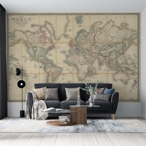 World Map Print, Digital World Map, Download World Map With Countries ...