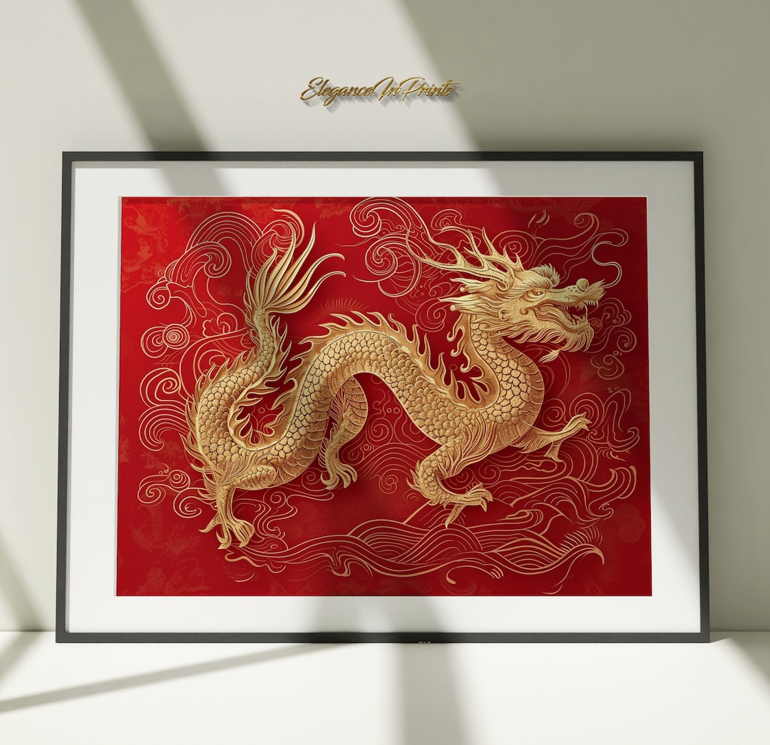 Dragon Painting, Dragon Wall Art, Chinese Dragon Painting, Japan Dragon ...