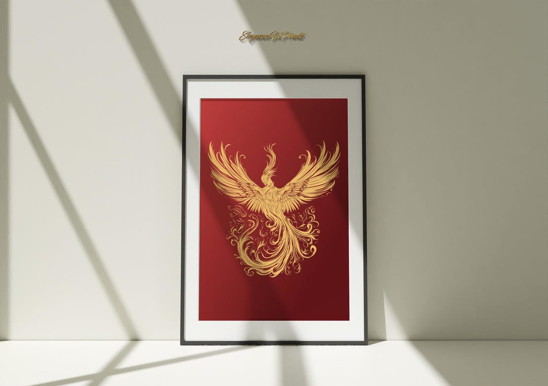 Phoenix Wall Art, Phoenix Bird Wall Art, Magical Creature Print ...