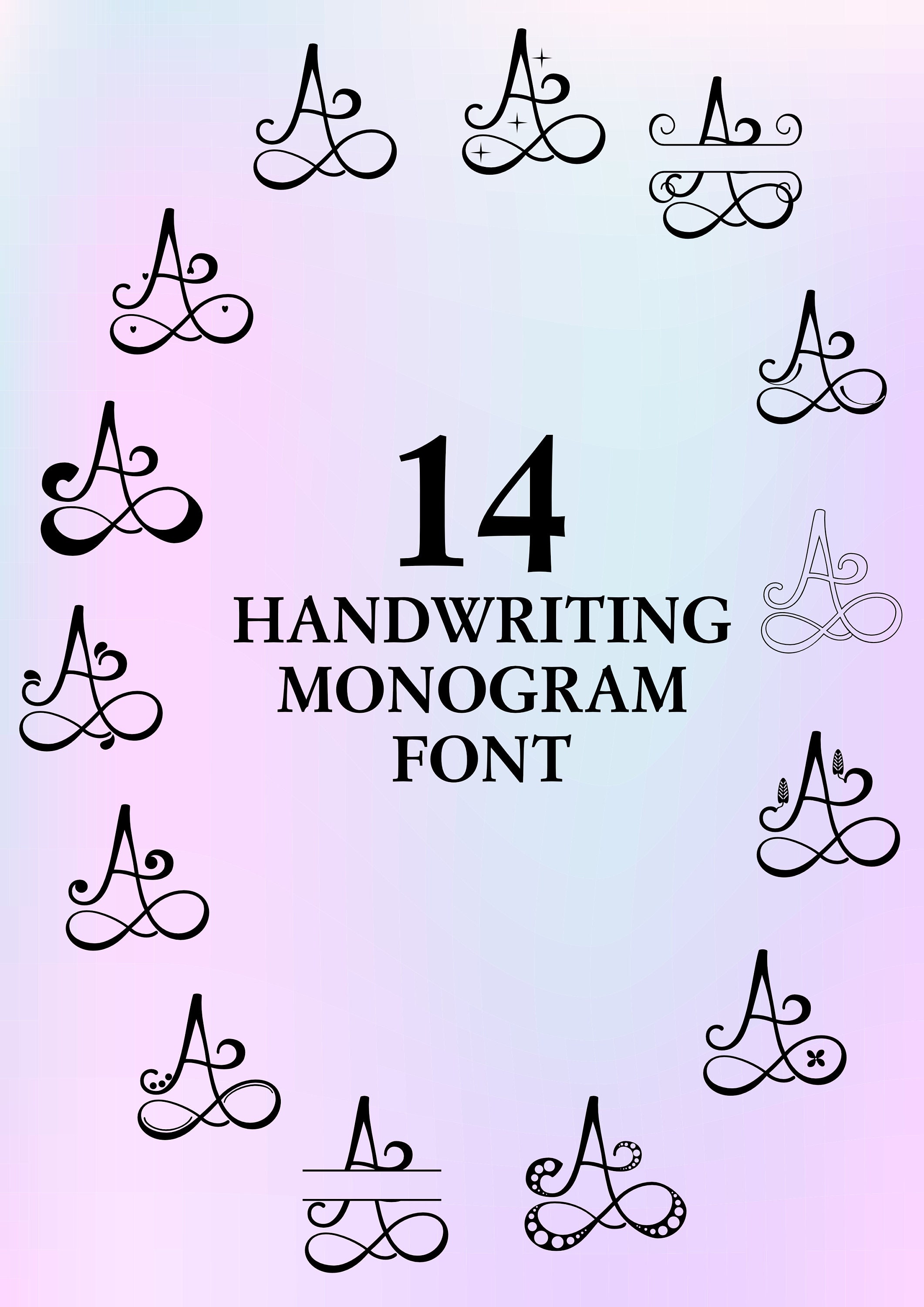 Handwriting Monogram Font Handwriting Svg Handwriting Svg Bundle ...