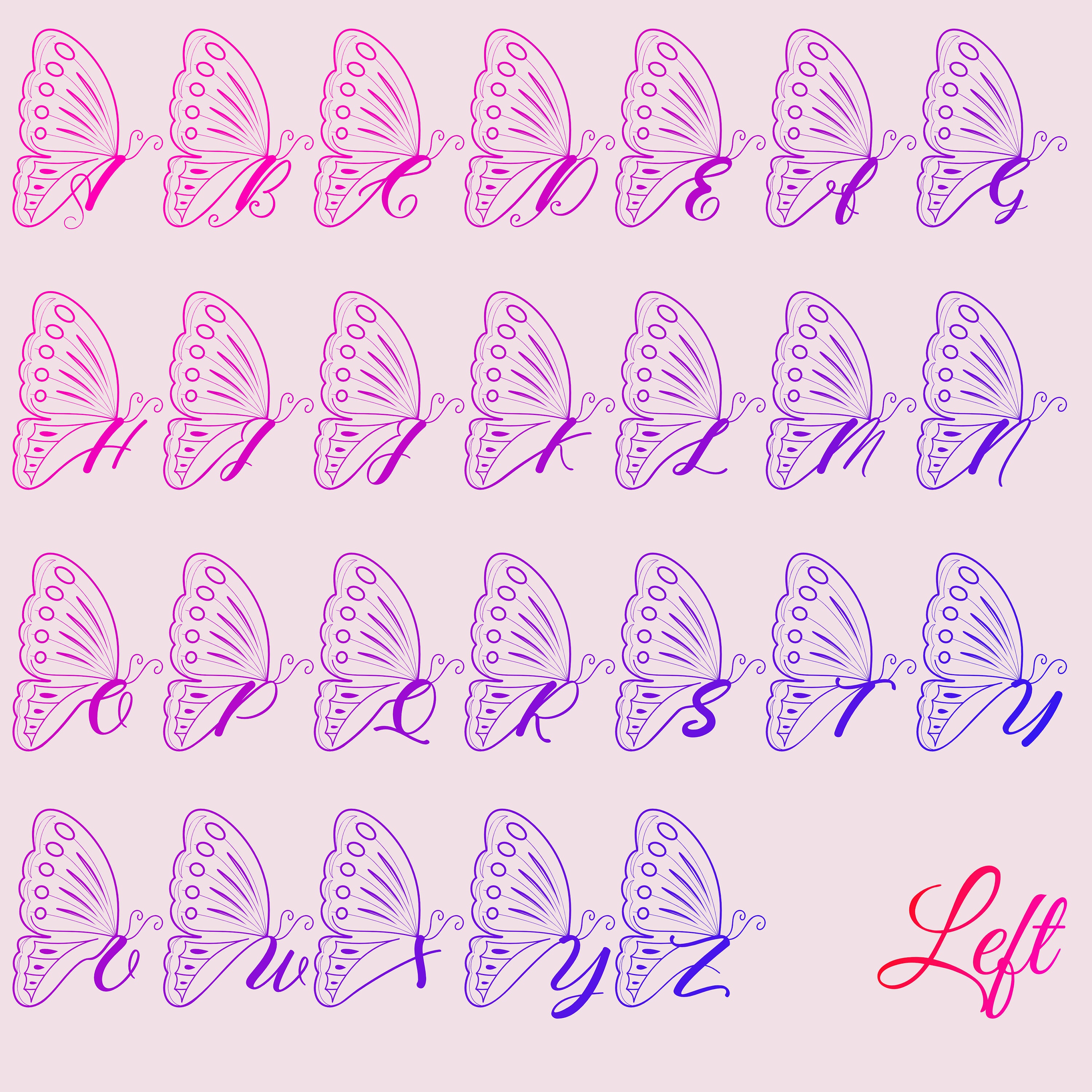 Butterfly Monogram Font Butterfly Svg Butterfly Svg Bundle Butterfly ...