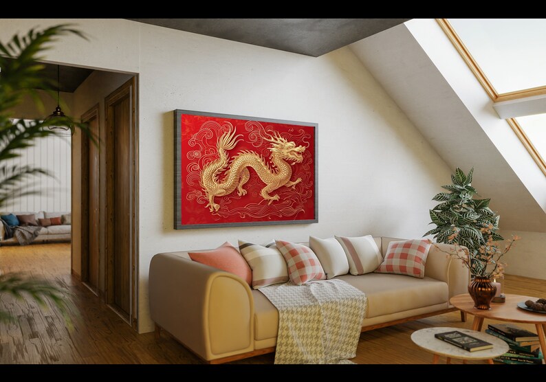 Dragon Painting, Dragon Wall Art, Chinese Dragon Painting, Japan Dragon ...