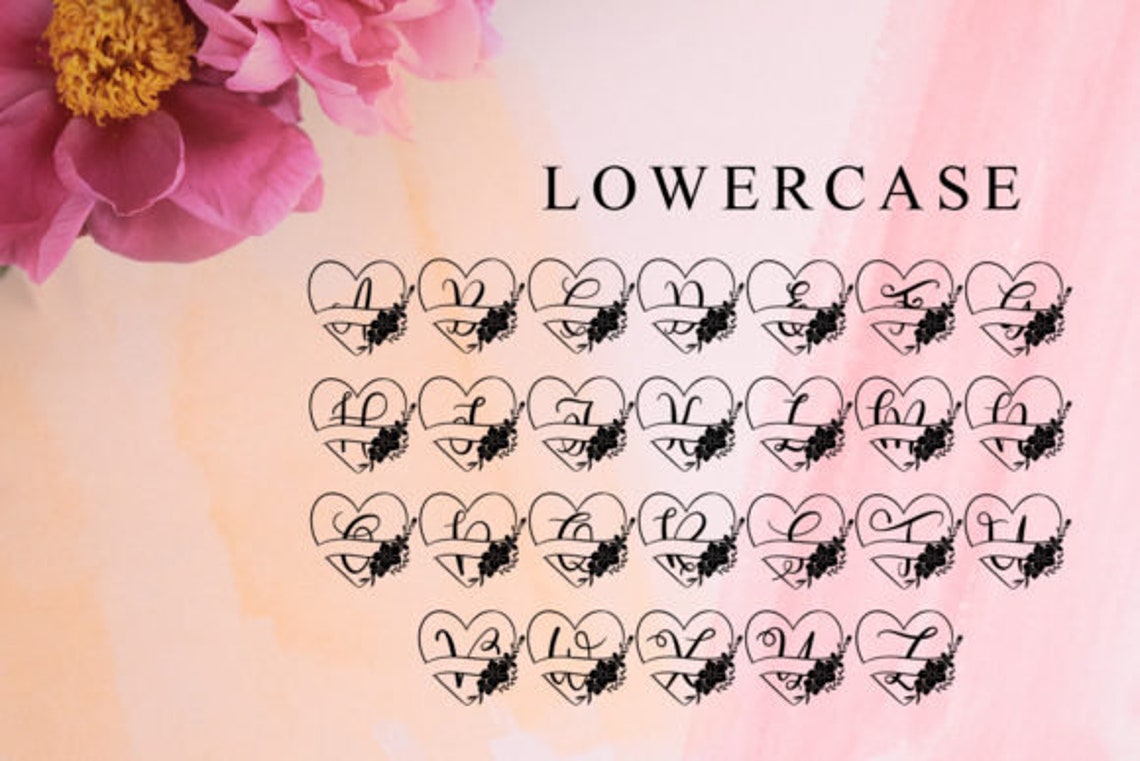 Heart Monogram Svg Flower Monogram Svg Floral Alphabet Svg Floral Split ...