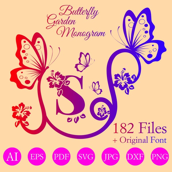 Butterfly Monogram - Etsy