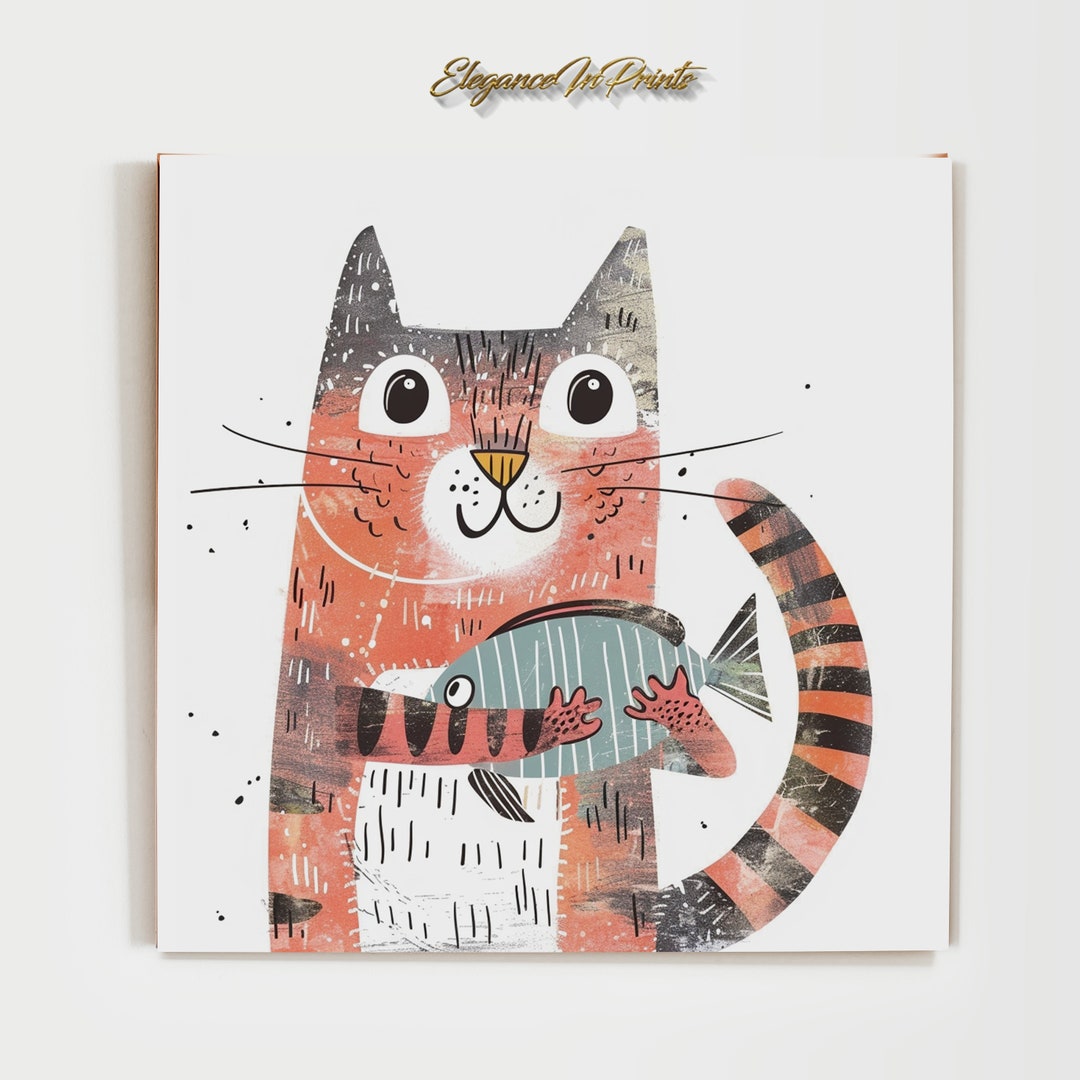 Cat Art Print, Cat Print, Cat Wall Art, Cat Wall Decor, Cat Wall ...