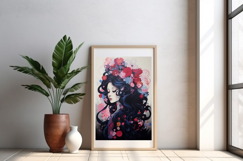 Japanese Woman Poster Oriental Art Print Japanese Wall Art - Etsy