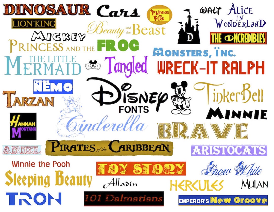 163 Dlsneyy Fonts Cartoon Fonts Dlsneyy Font Bundle Printable Design ...