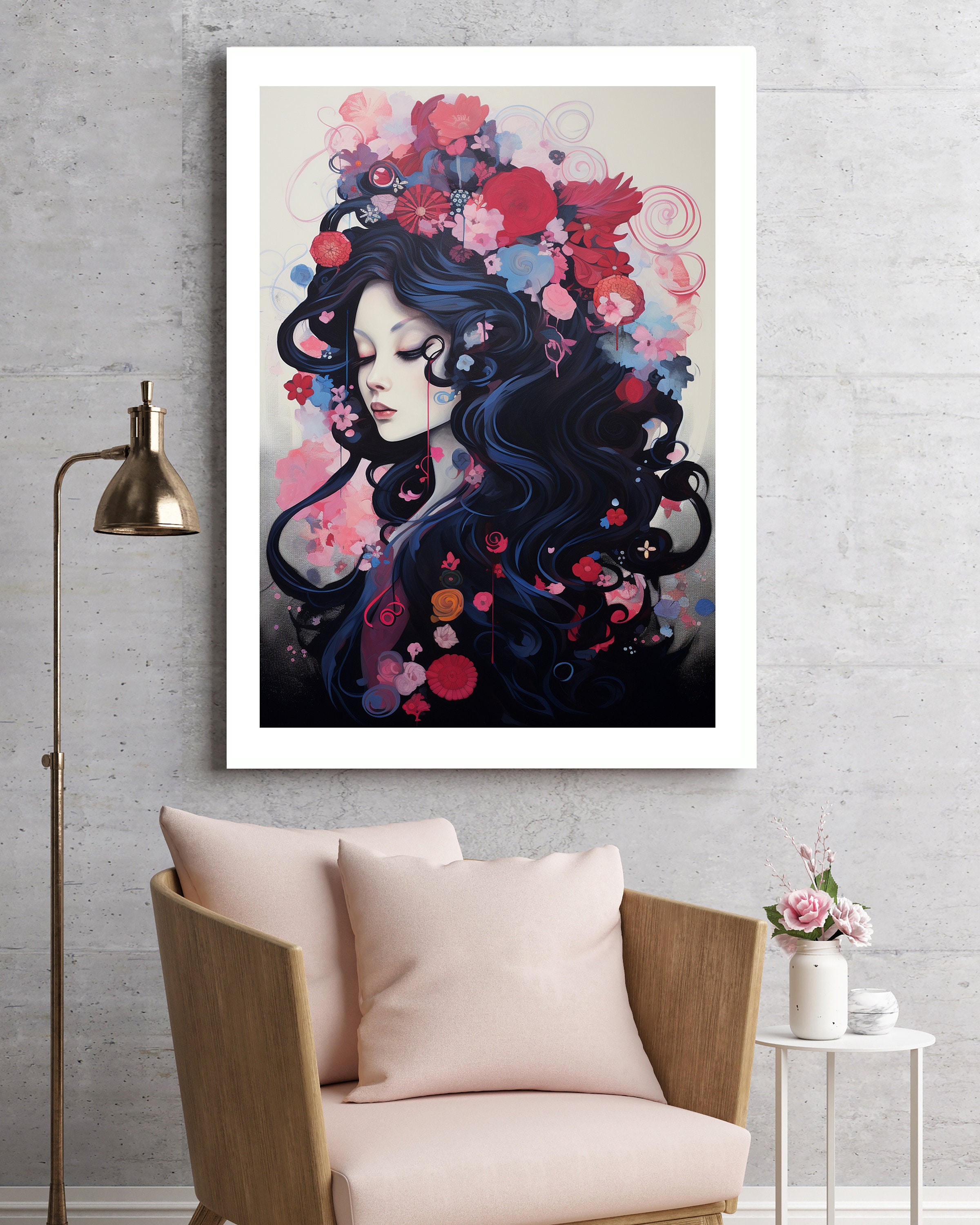 Japanese Woman Poster Oriental Art Print Japanese Wall Art - Etsy