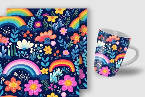 Rainbow Digital Paper | Rainbow Star Digital Paper | Rainbow Background ...