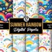 Rainbow Digital Paper | Rainbow Star Digital Paper | Rainbow Background ...